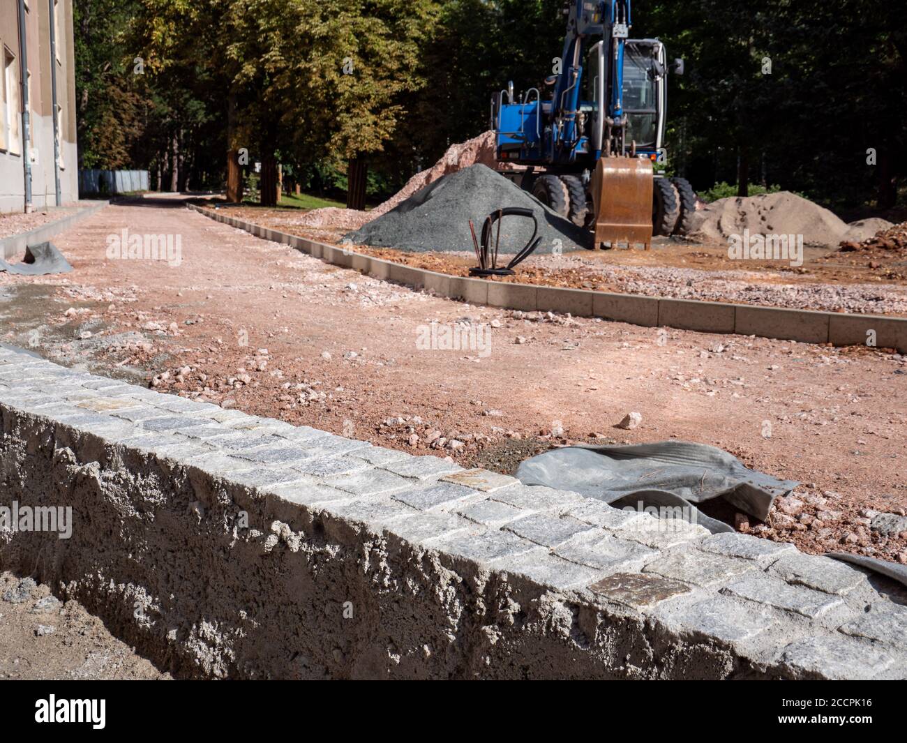 Natural stone wall Road construction Landscaping Path construction ...