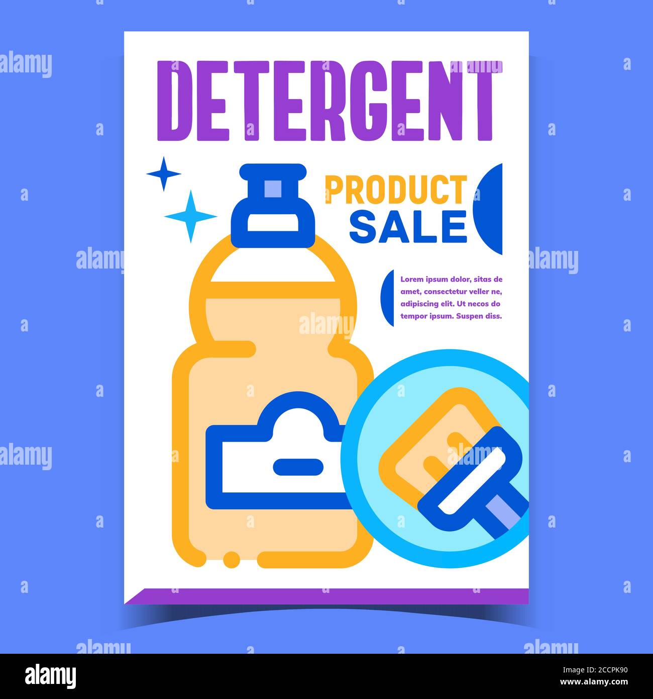 Detergent Product Sale Advertising Poster Vector Stock Vector Image ...