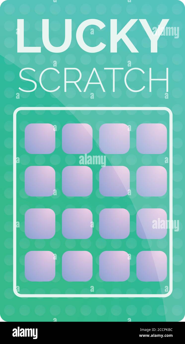 Lucky scratch ticket icon. Cartoon of lucky scratch ticket vector icon ...