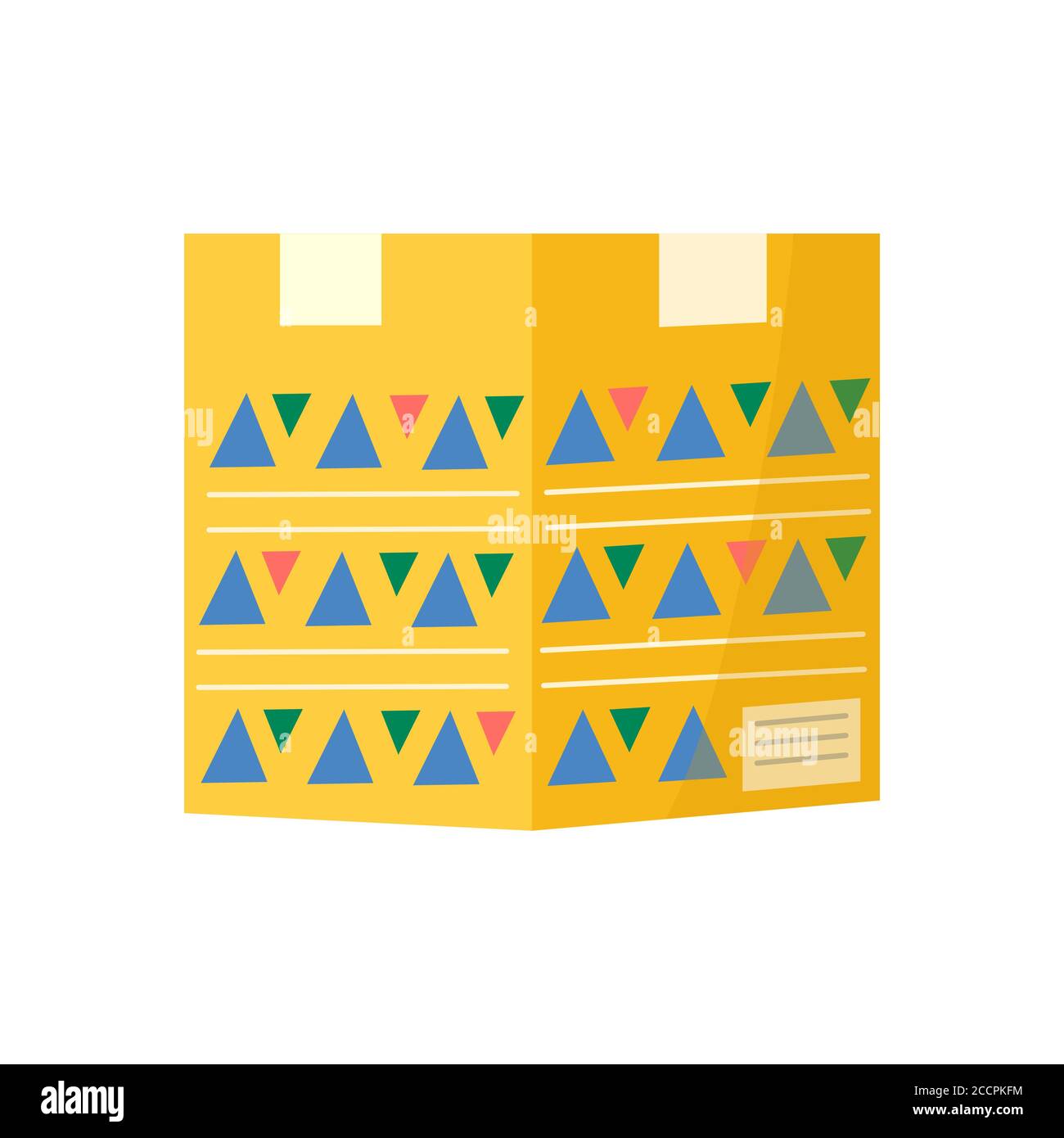 Carton packages with adhesive tape for delivery icons. Set of postal ...