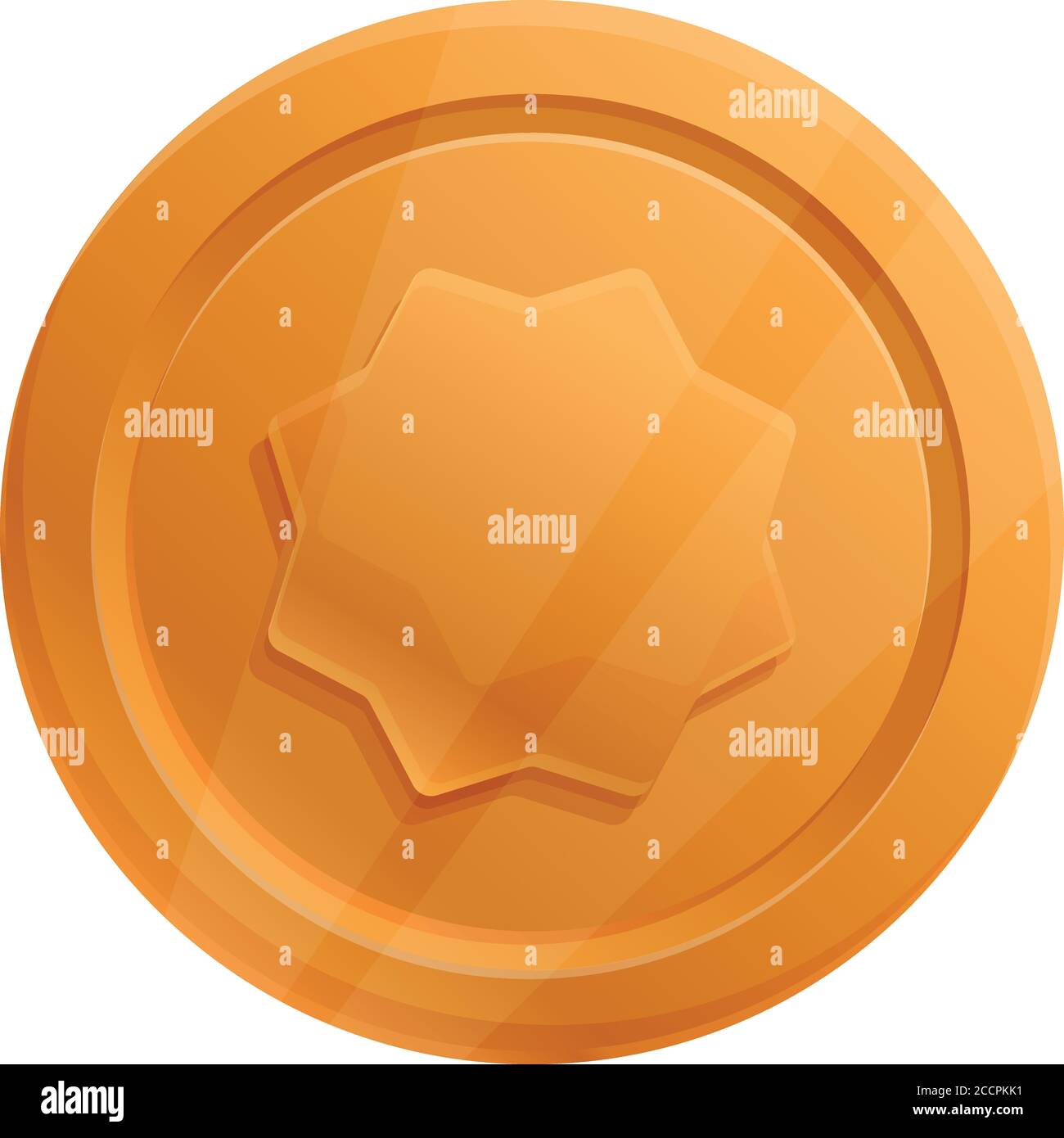 Bronze token icon. Cartoon of bronze token vector icon for web design ...