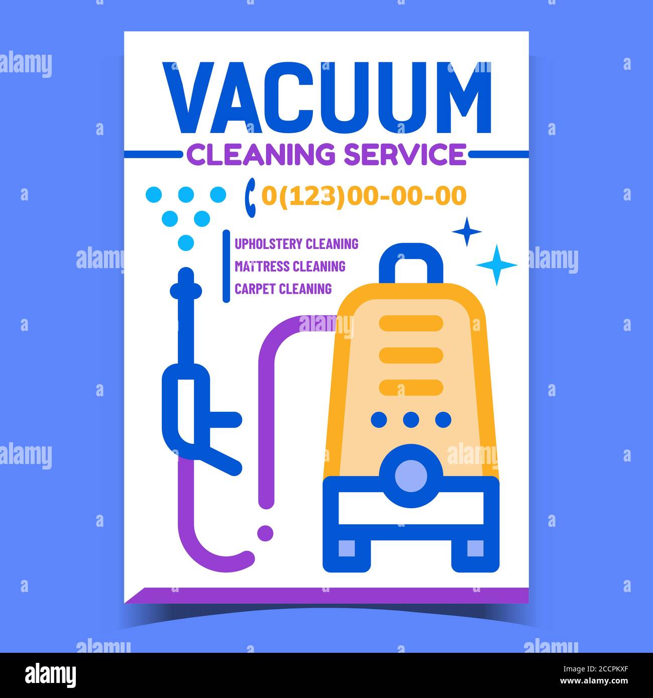 Vacuum Cleaning Service Advertising Banner Vector Stock Vector Image ...
