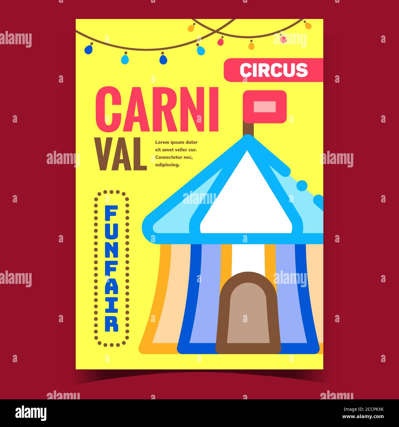 Carnival Circus Creative Advertising Banner Vector Stock Vector Image ...