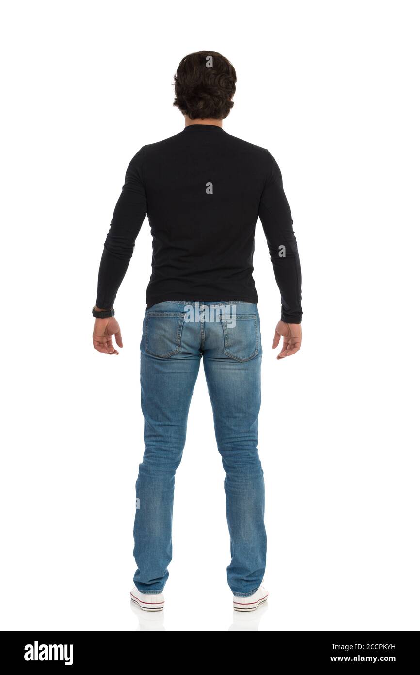 Full length backside view male hi-res stock photography and images - Alamy