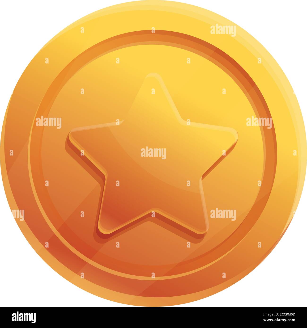 Star rank token icon. Cartoon of star rank token vector icon for web ...