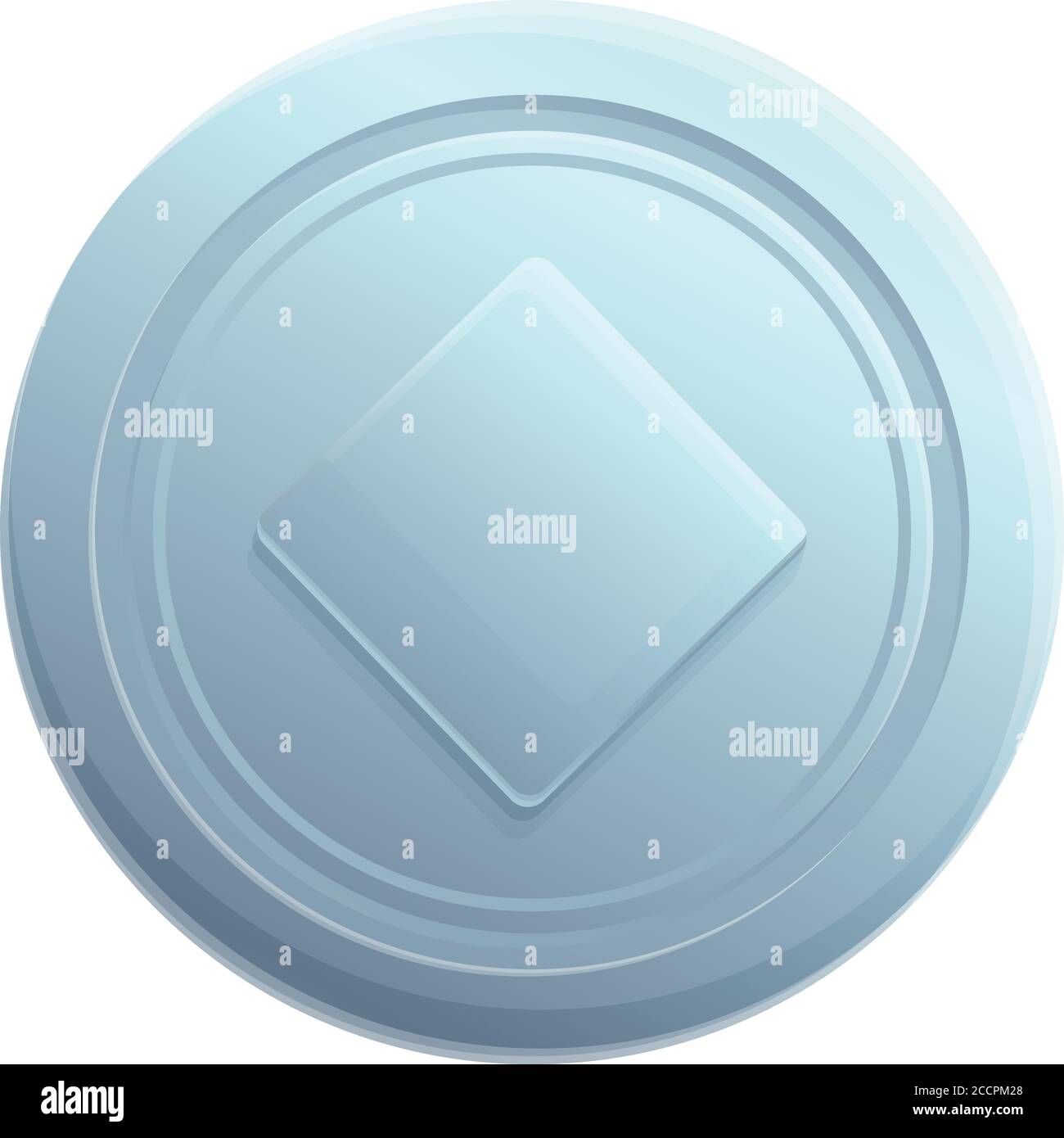 Money silver token icon. Cartoon of money silver token vector icon for ...