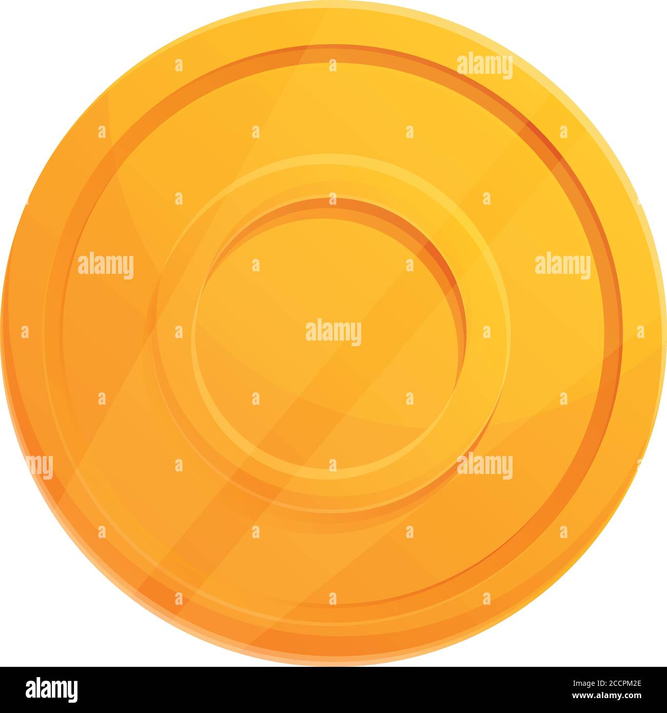 Circle gold token icon. Cartoon of circle gold token vector icon for ...