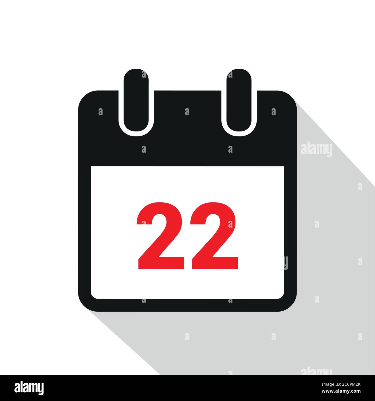 simple calendar icon 22 on white background vector illustration EPS10 ...