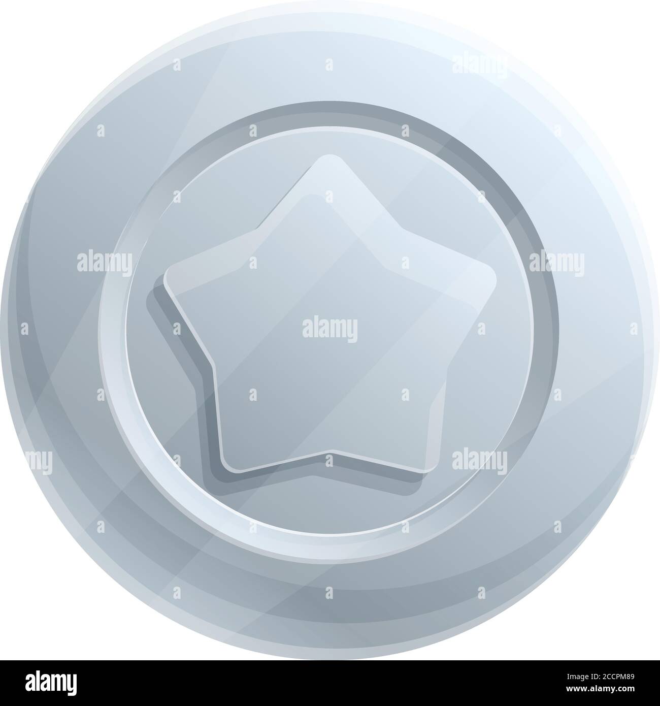 Star silver token icon. Cartoon of star silver token vector icon for ...