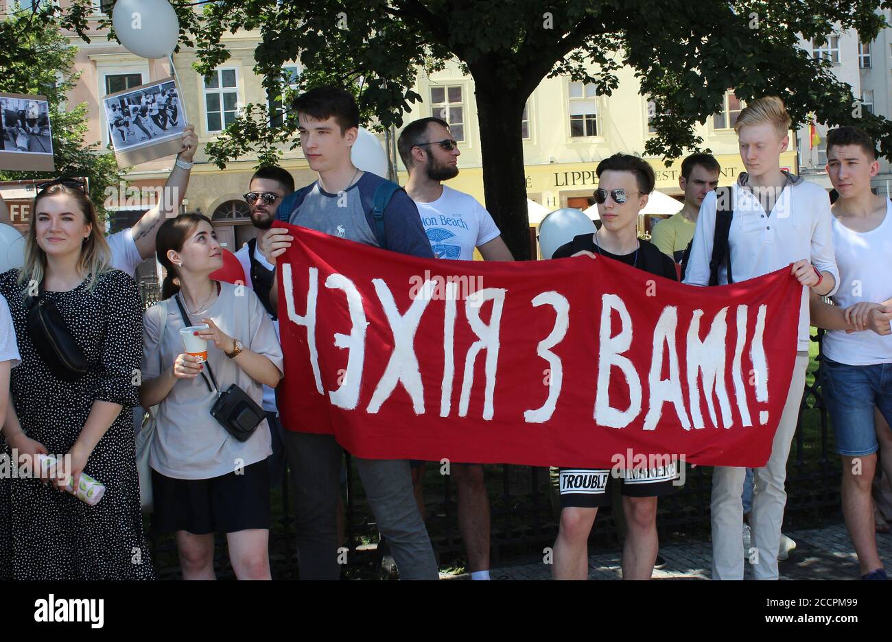***FILE PHOTO*** Some 200 people took part in a demonstration in Prague ...