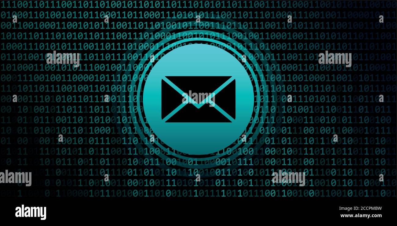 digital post mail with binary code background vector illustration EPS10 ...