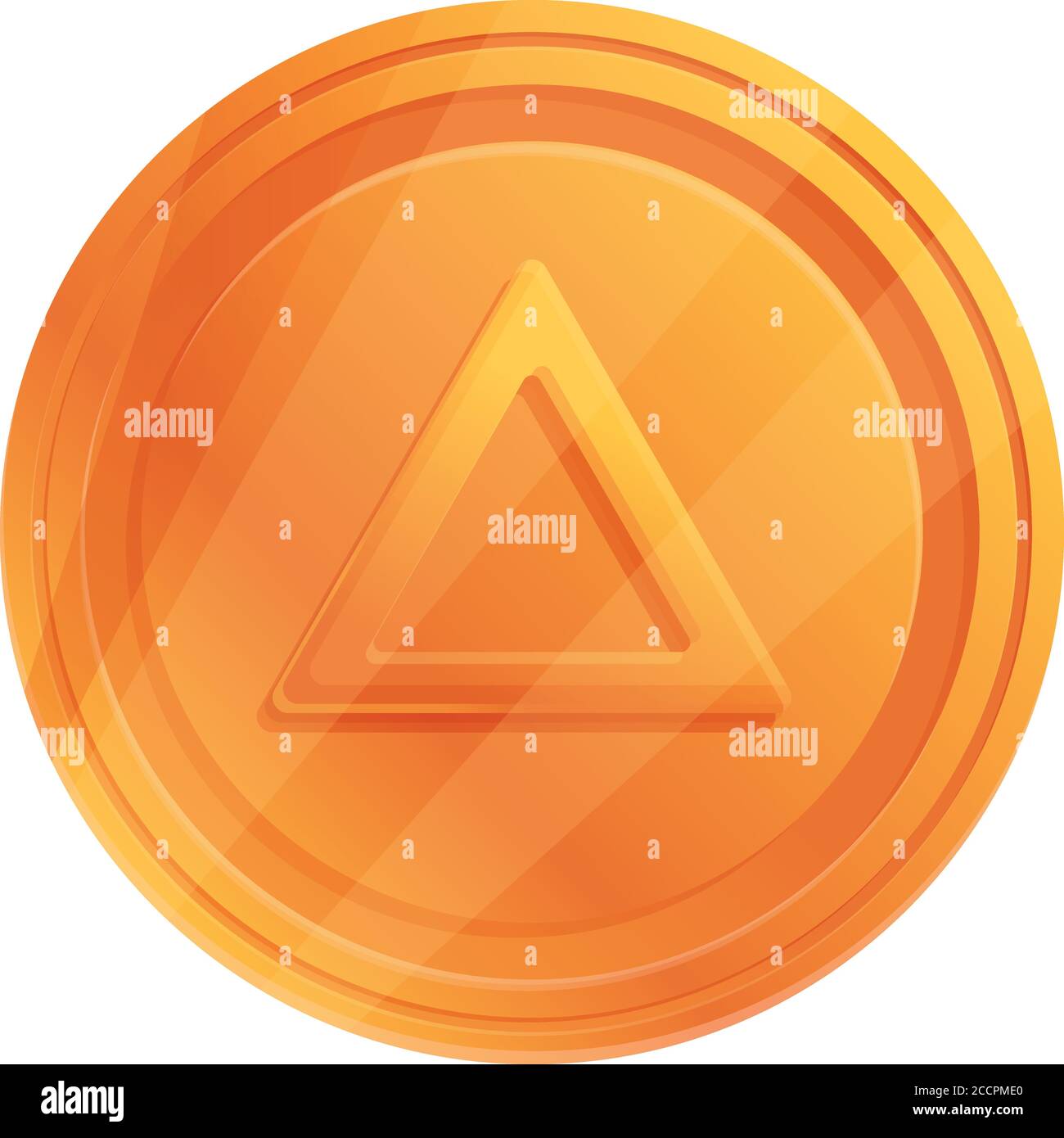 Triangle token icon. Cartoon of triangle token vector icon for web ...