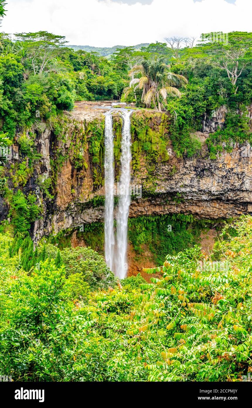 Tropical rainforest chamarel waterfalls mauritius hi-res stock ...