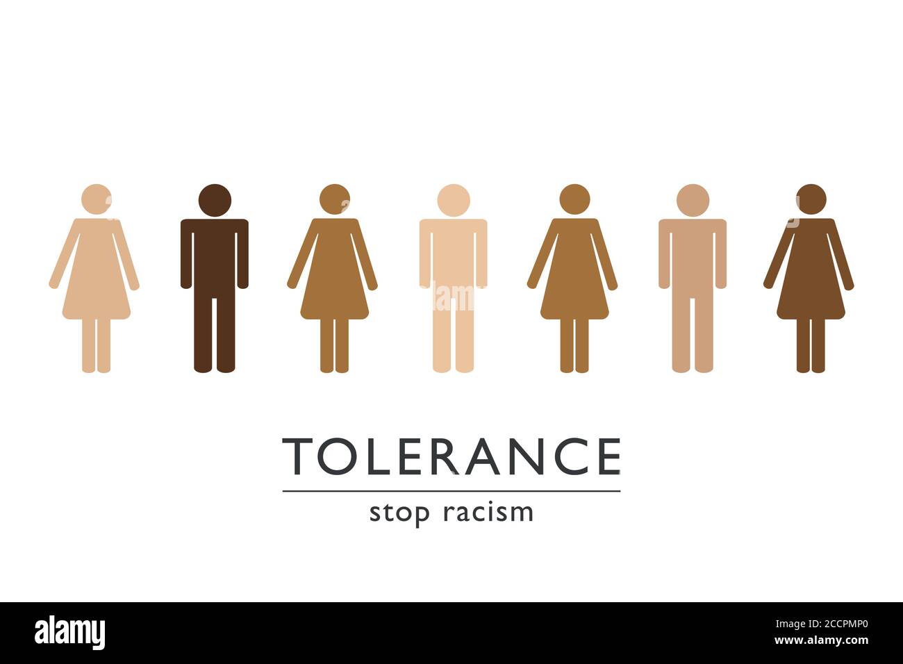 stop racism tolerance concept persons with different skin colors vector ...