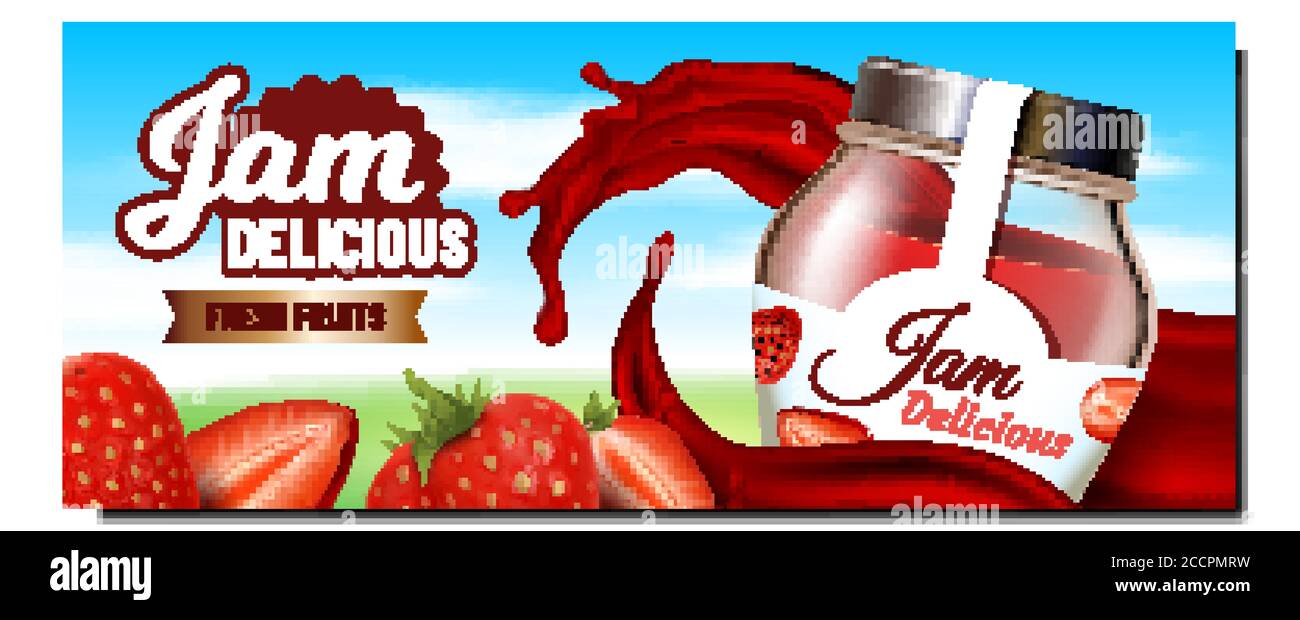 Jam Delicious Product Promotional Poster Vector Stock Vector Image ...