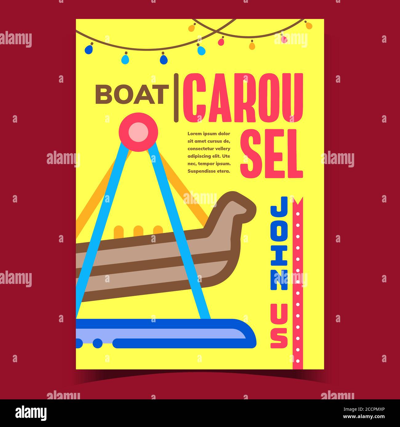 Boat Carousel Creative Advertising Poster Vector Stock Vector Image ...