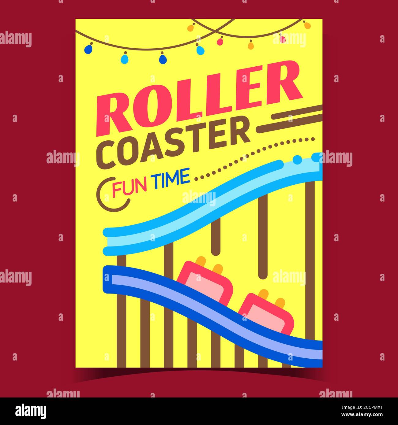 Roller Coaster Creative Advertising Banner Vector Stock Vector Image ...