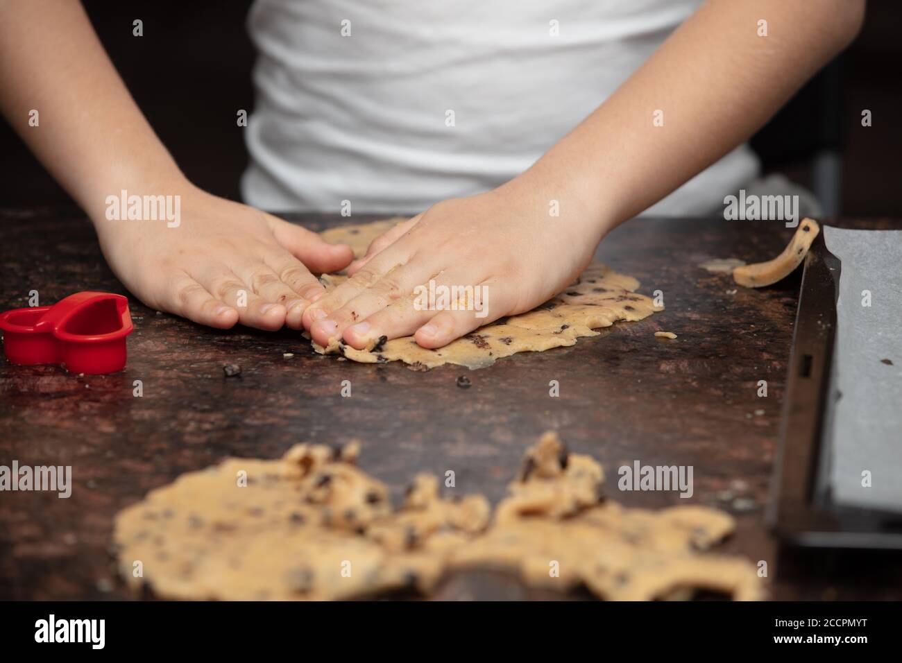 Close-up child`s hands preparing cookies Stock Photo - Alamy