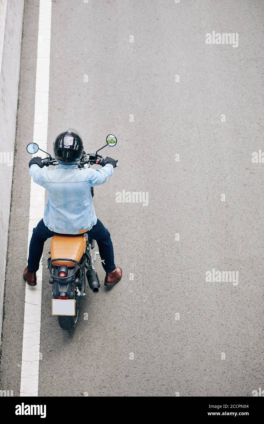 Motorbike view from above hi-res stock photography and images - Alamy
