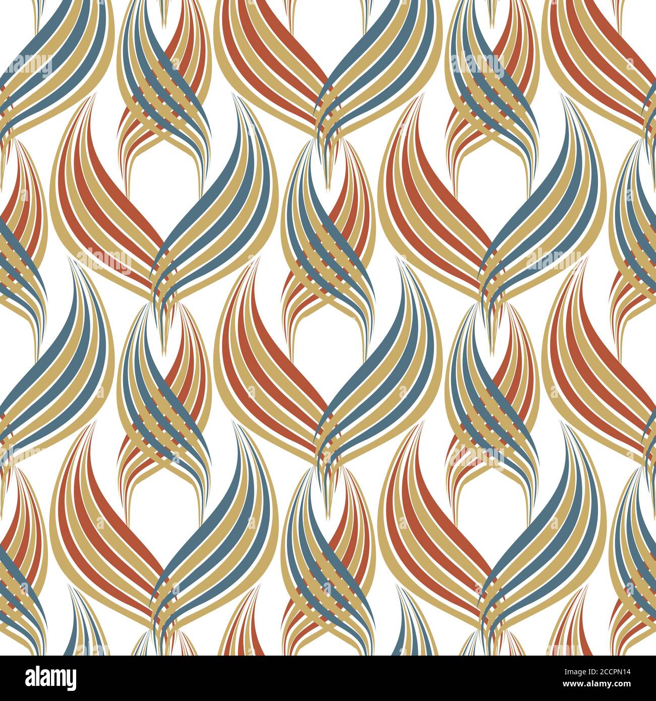 Abstract linocut style leaves decorative seamless vector pattern ...