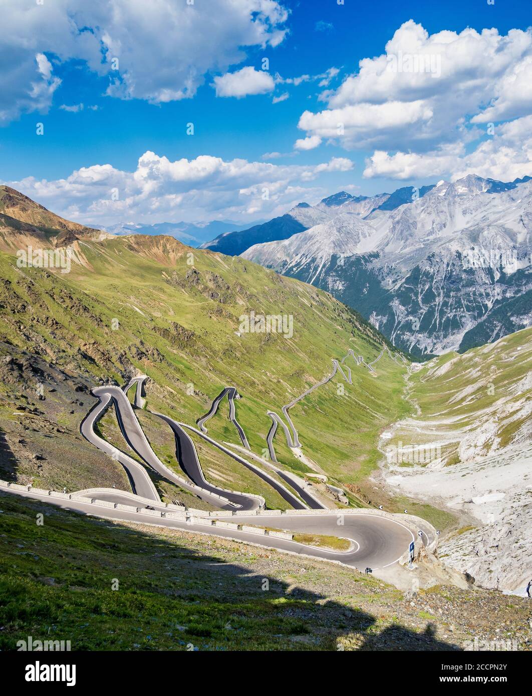 Italy, Stelvio National Park. Famous road to Stelvio Pass in Ortler ...