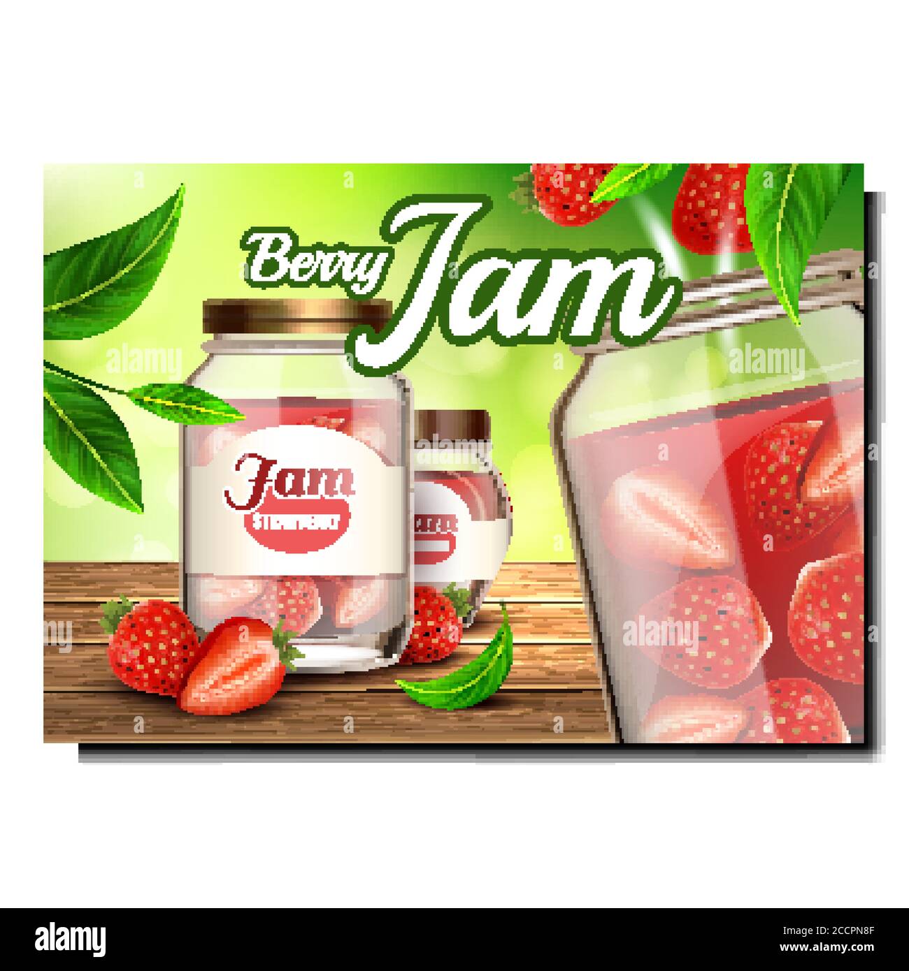 Berry Jam Food Creative Promotional Banner Vector Stock Vector Image ...