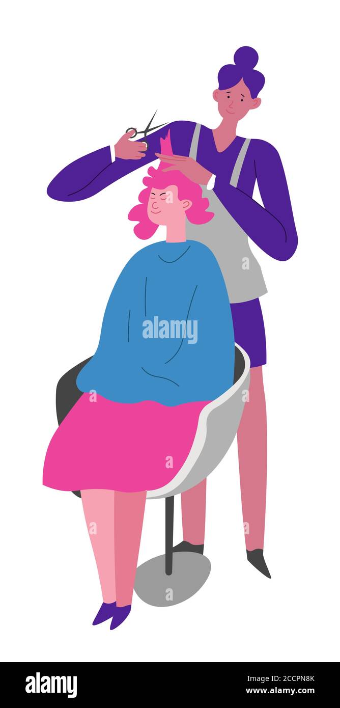 Hair stylist with client Stock Vector Images - Alamy