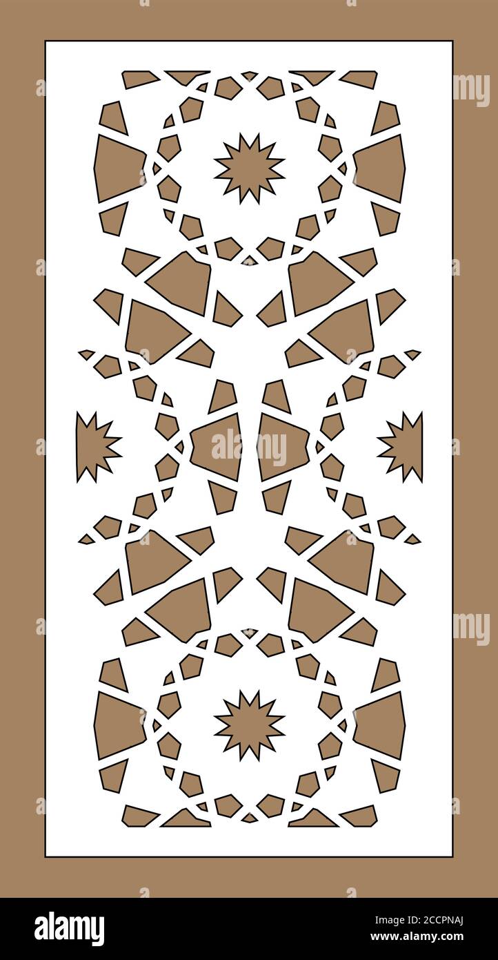 Arabesque vector panel. Laser cutting. Template for interior partition ...