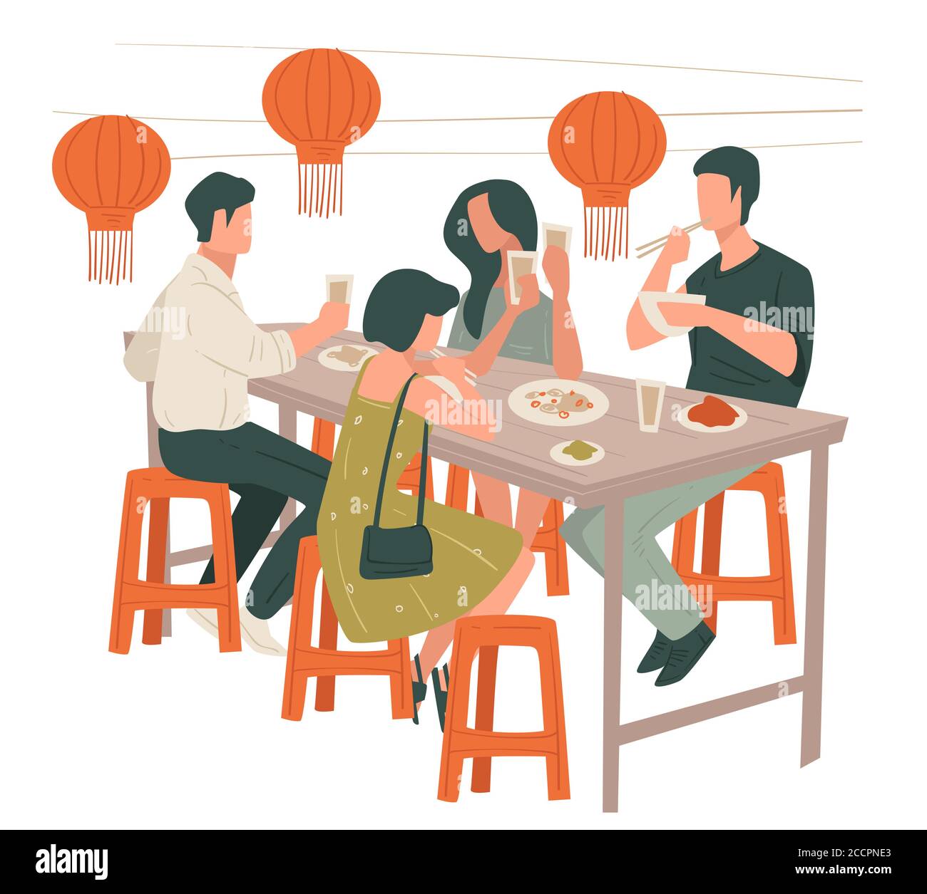 Restaurant dinner with friends Cut Out Stock Images & Pictures - Alamy