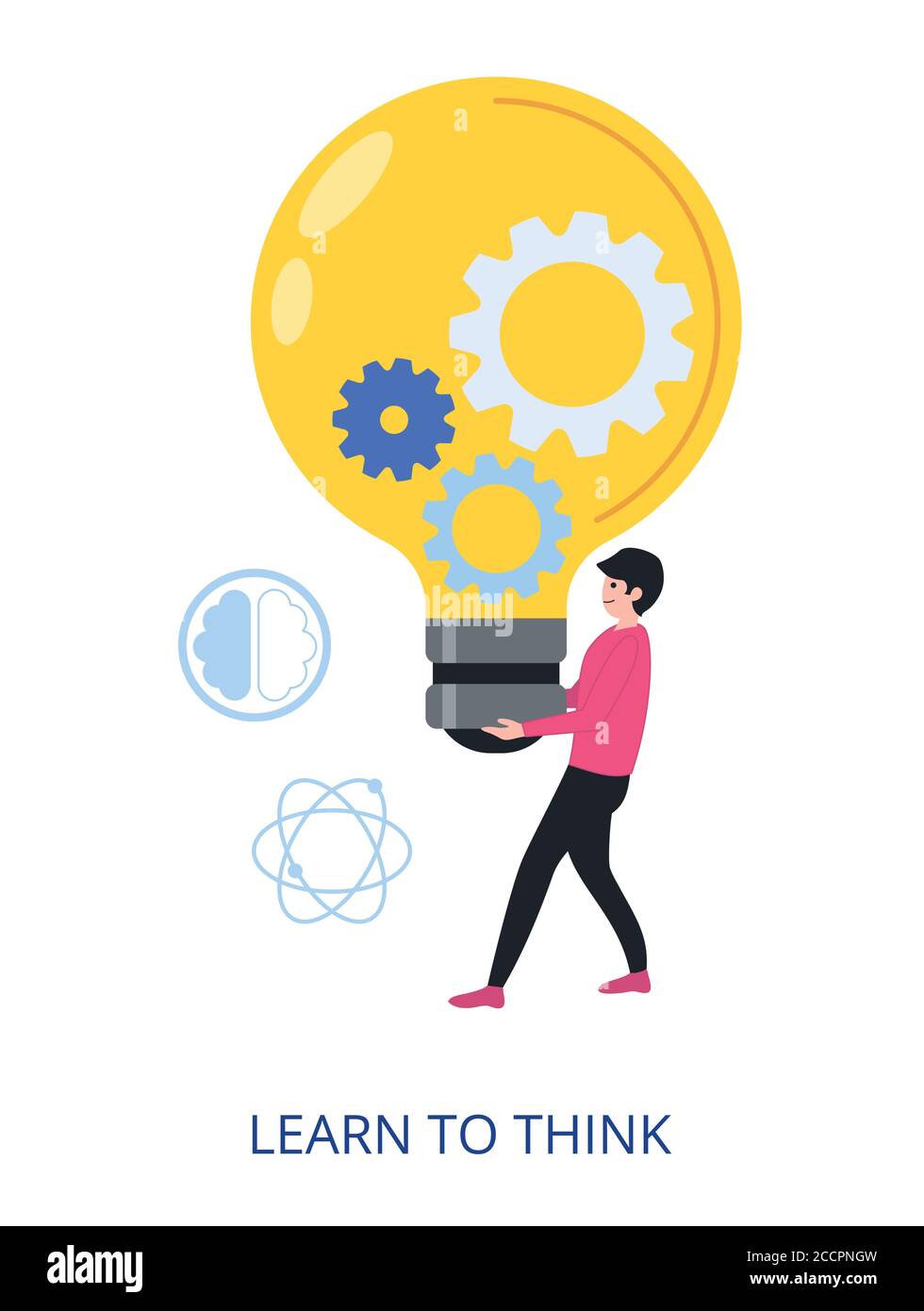 Learn think concept flat Cut Out Stock Images & Pictures - Alamy