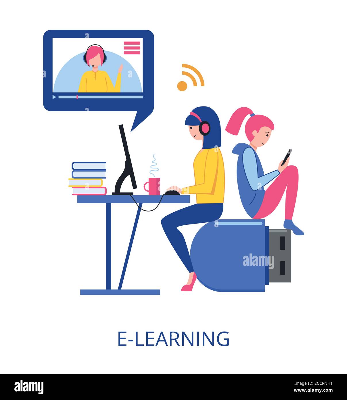 E learning vector vectors hi-res stock photography and images - Alamy