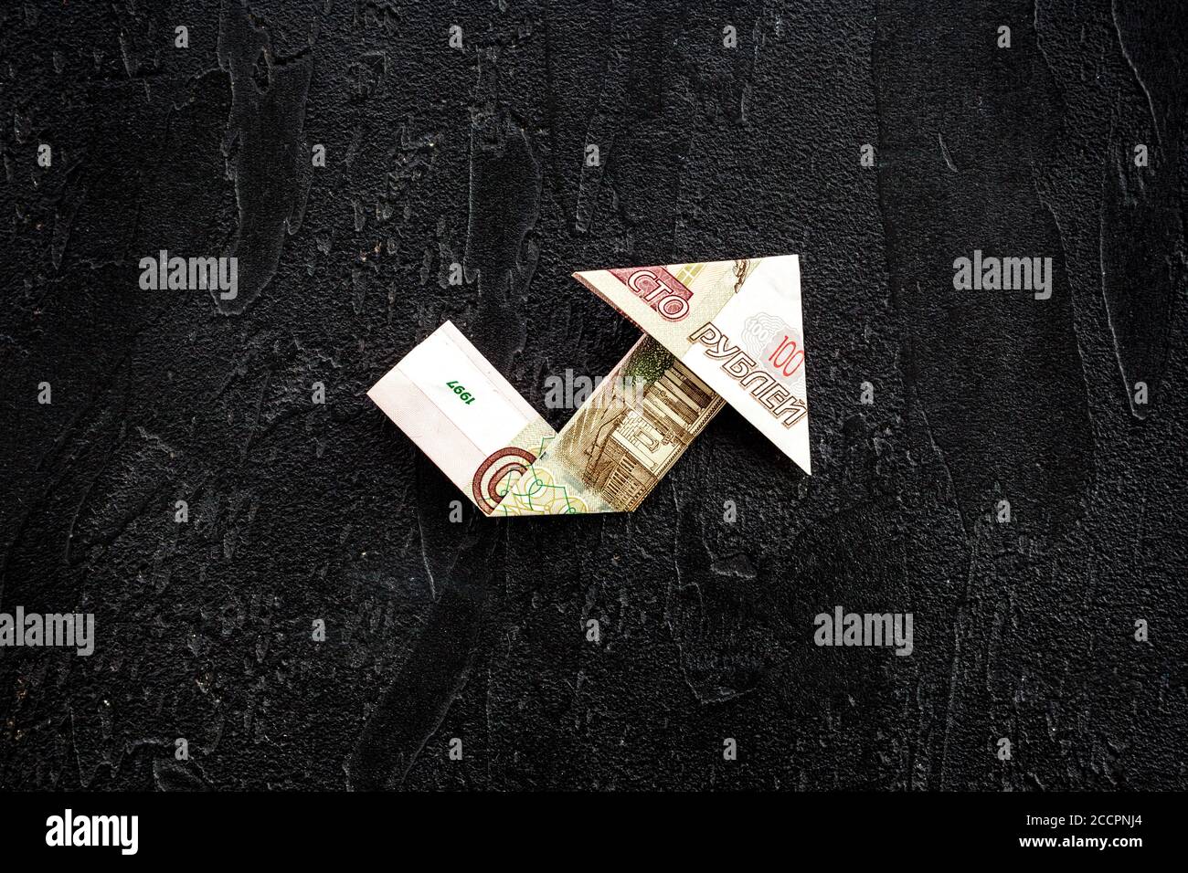Ruble chart on black background. Currency trading concept Stock Photo ...