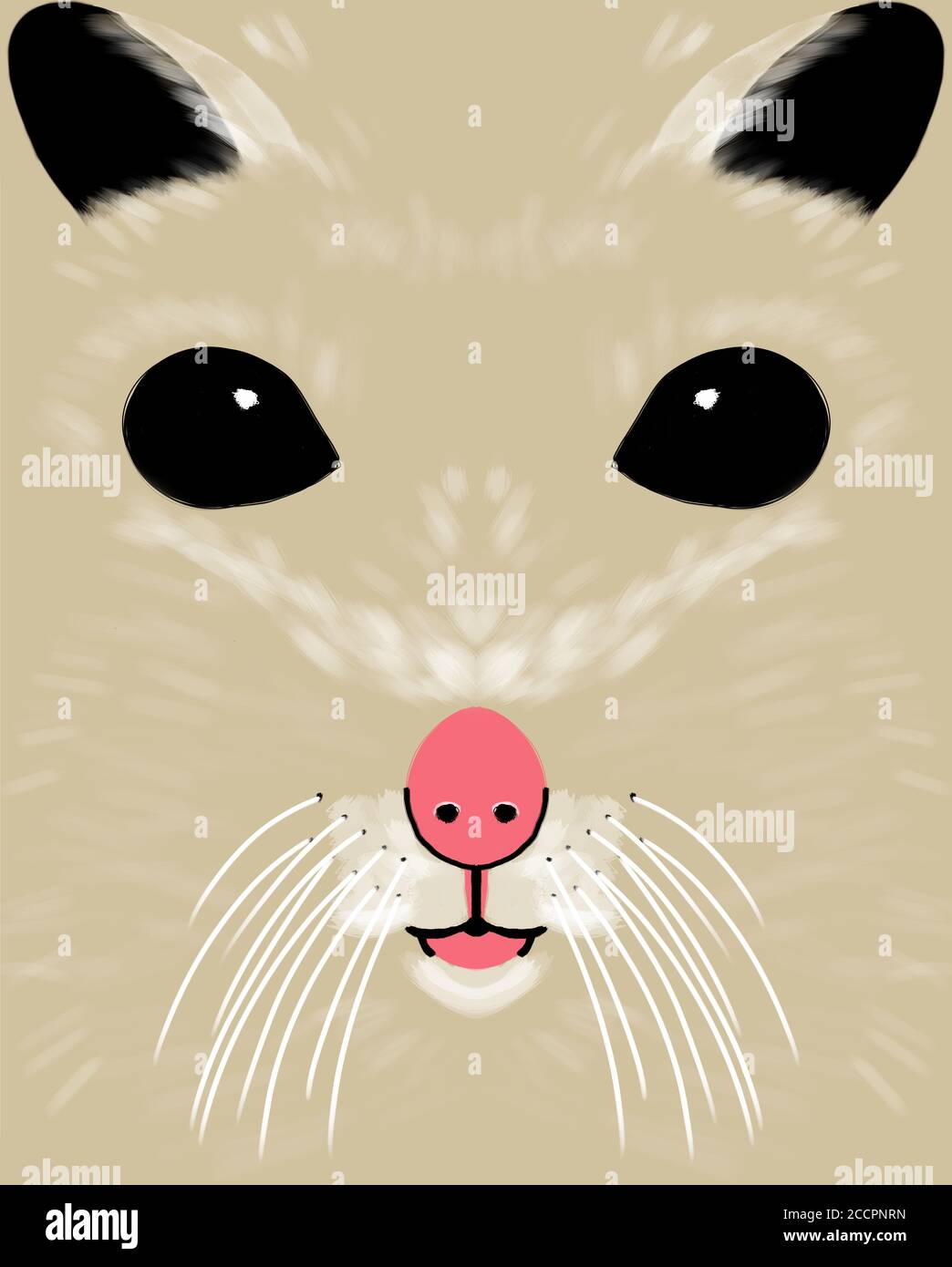 Cute Digital Illustration of a Hamster Face Stock Photo - Alamy