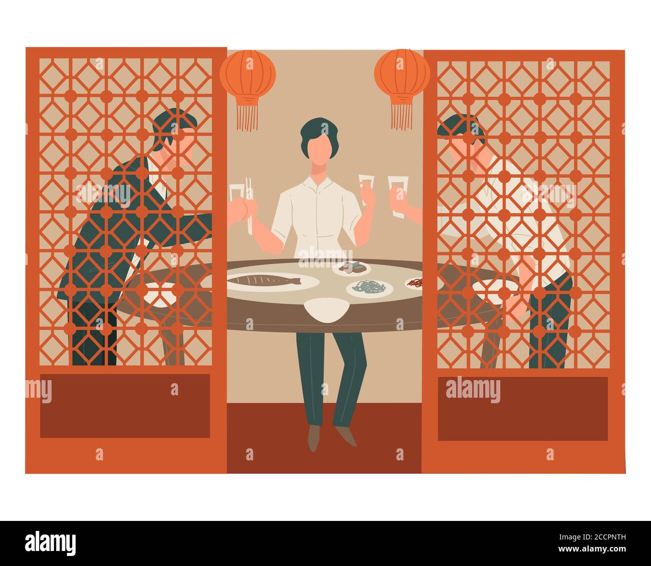 Restaurant red interior Stock Vector Images - Alamy