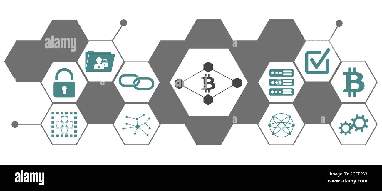 Concept blockchain technology connected Cut Out Stock Images & Pictures ...