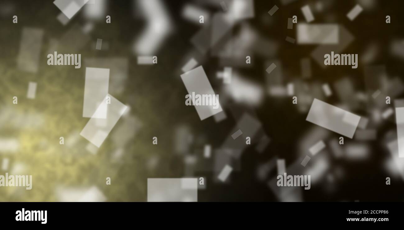 Flying rectangular shapes over light yellow and gold background Stock ...