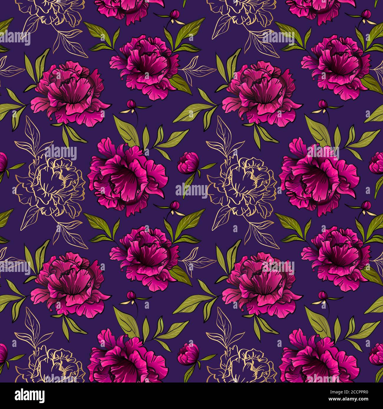 Peony flowers on background Stock Vector Images - Alamy