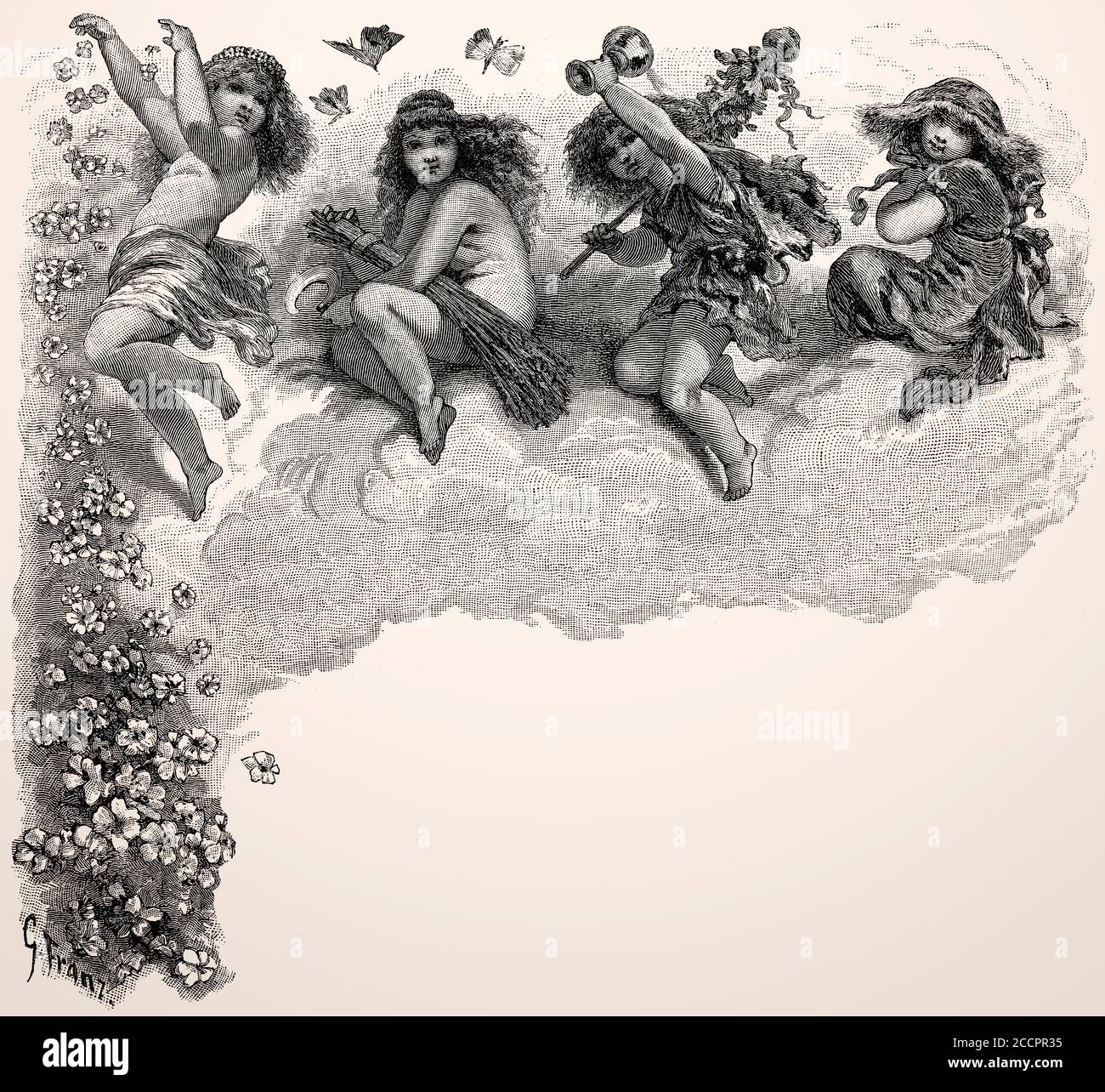 Die vier Jahreszeiten, The four seasons, a poem Johann Wolfgang von ...
