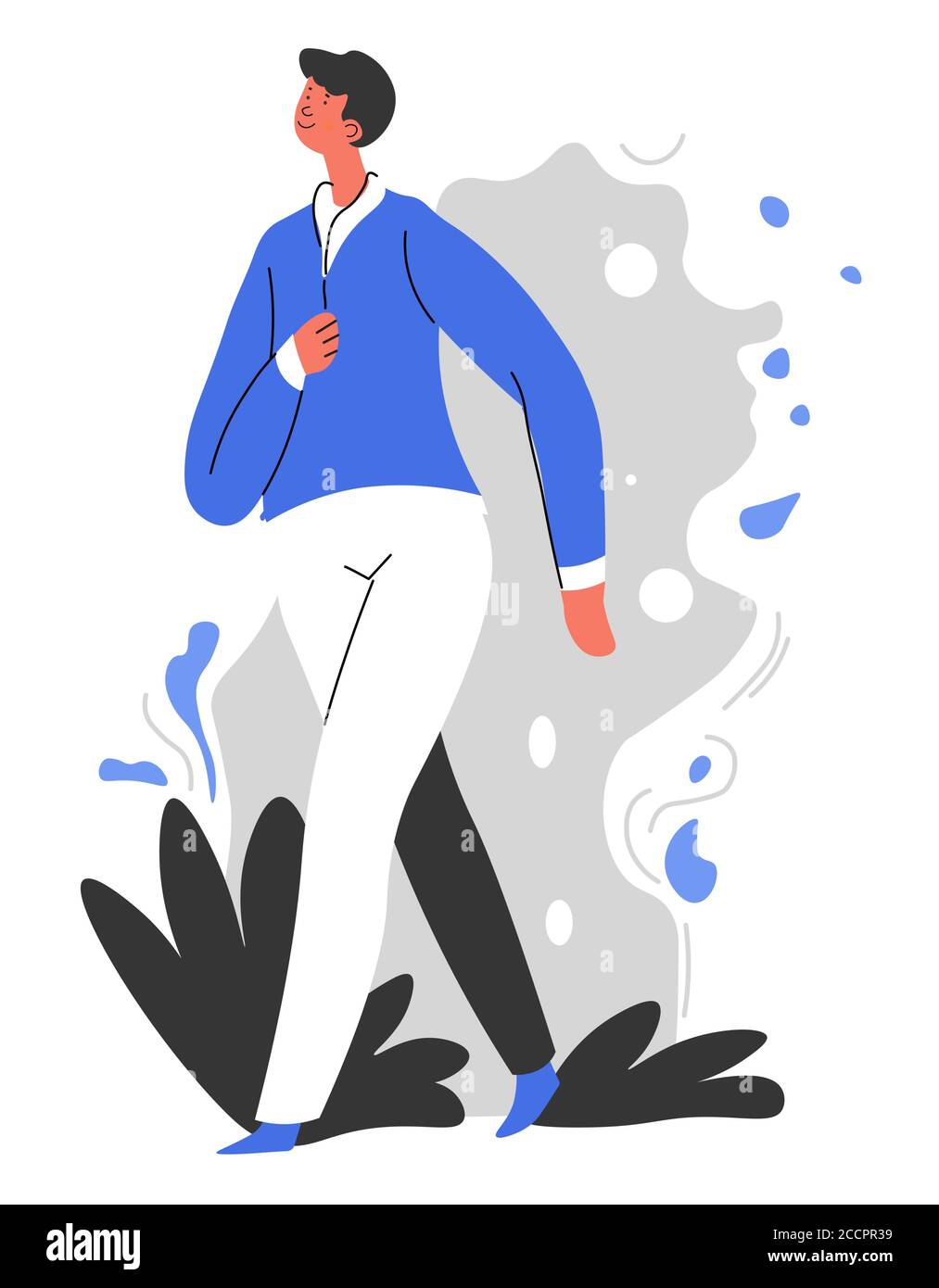 Man walking on european Stock Vector Images - Alamy