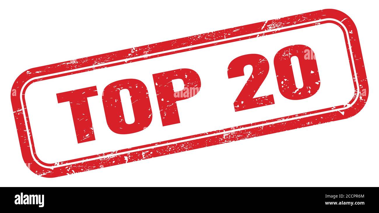 TOP 20 red grungy rectangle stamp sign Stock Photo - Alamy