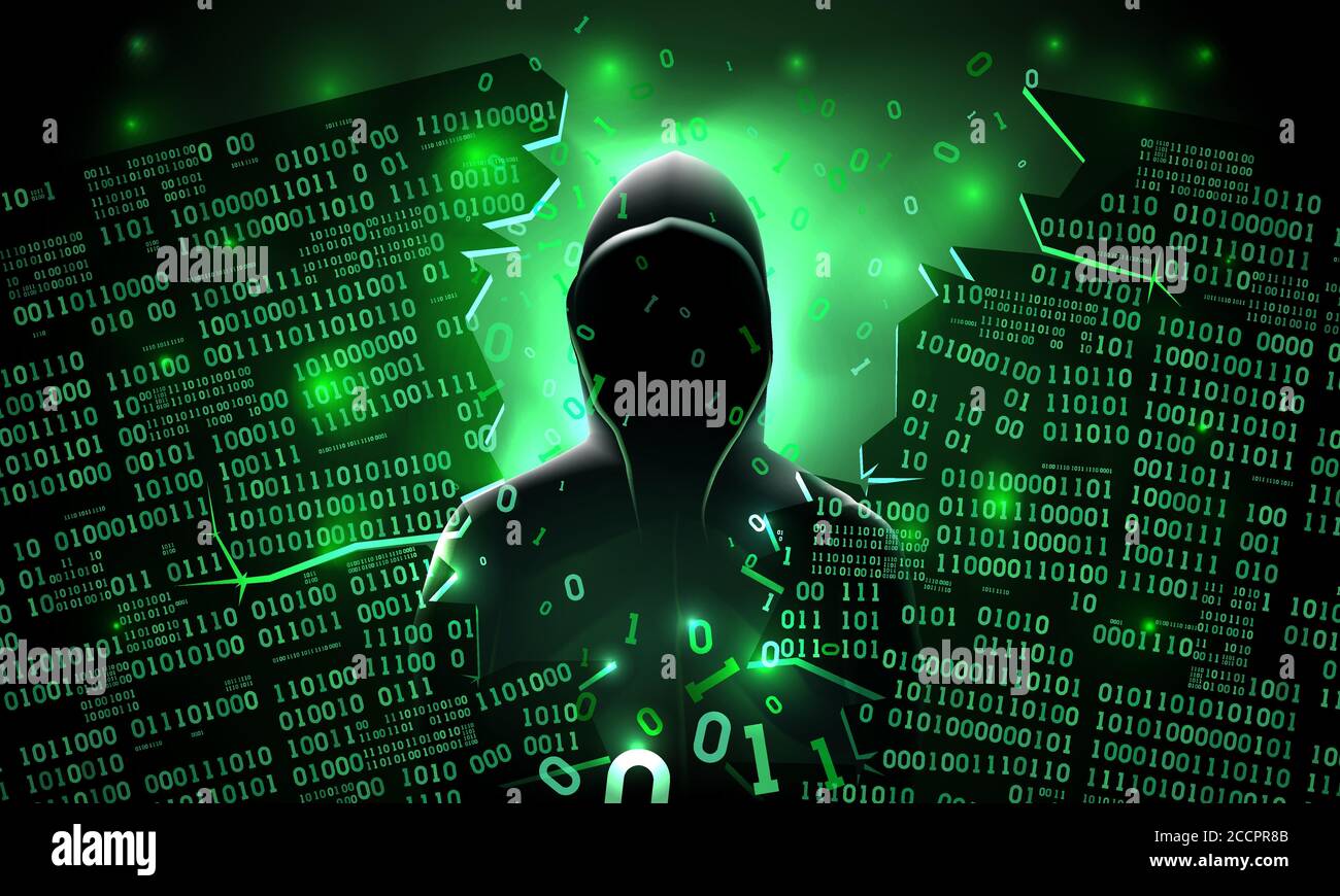 Hacker Using The Internet Hacked Abstract Computer Server Database Network Storage Firewall