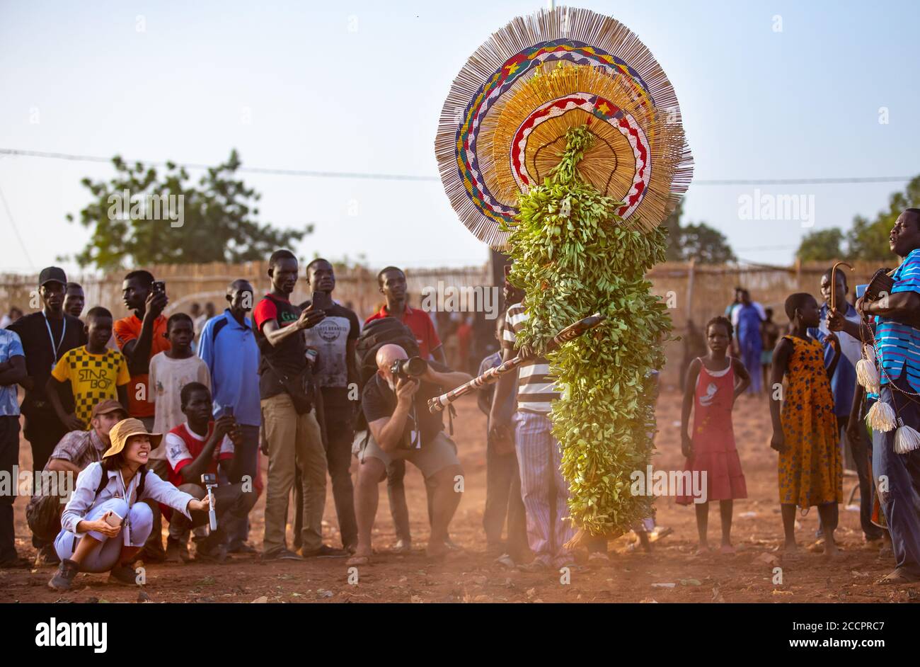 Masks Dance at Festima Festival in Dedougou, Burkina Faso Stock Photo ...