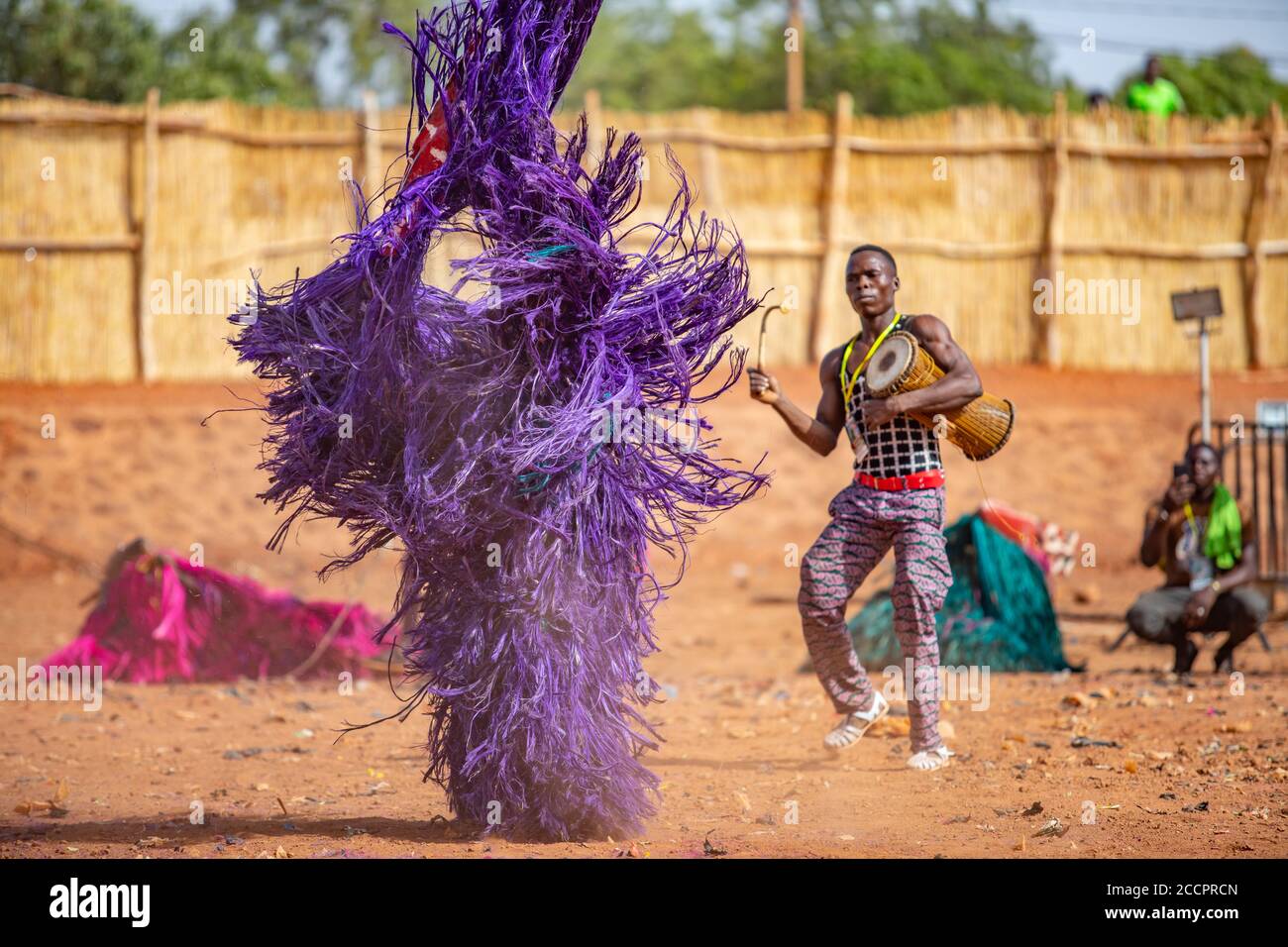 Masks Dance at Festima Festival in Dedougou, Burkina Faso Stock Photo ...