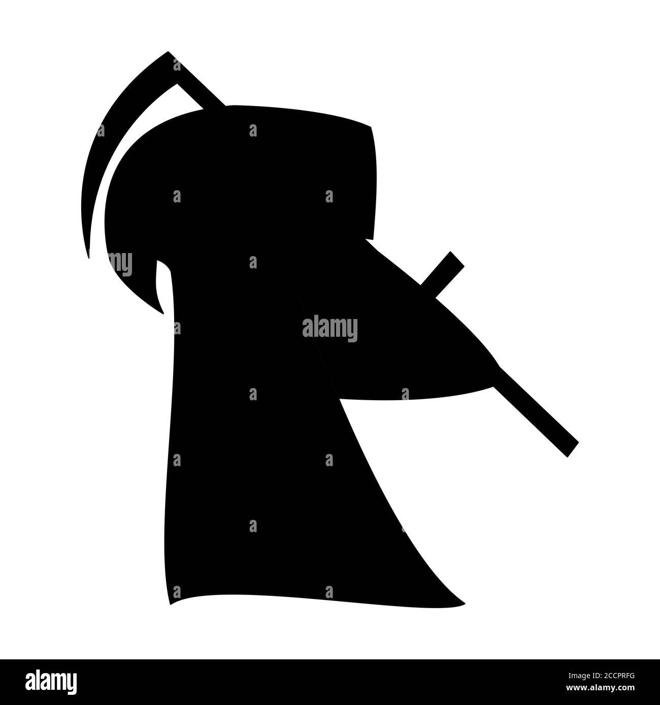 Cartoon Grim Reaper outline. Vector illustration isolated on white ...