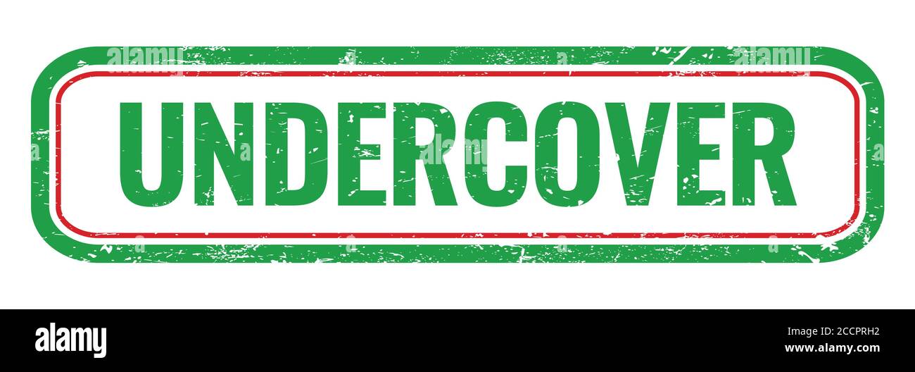 UNDERCOVER green grungy rectangle stamp sign Stock Photo - Alamy