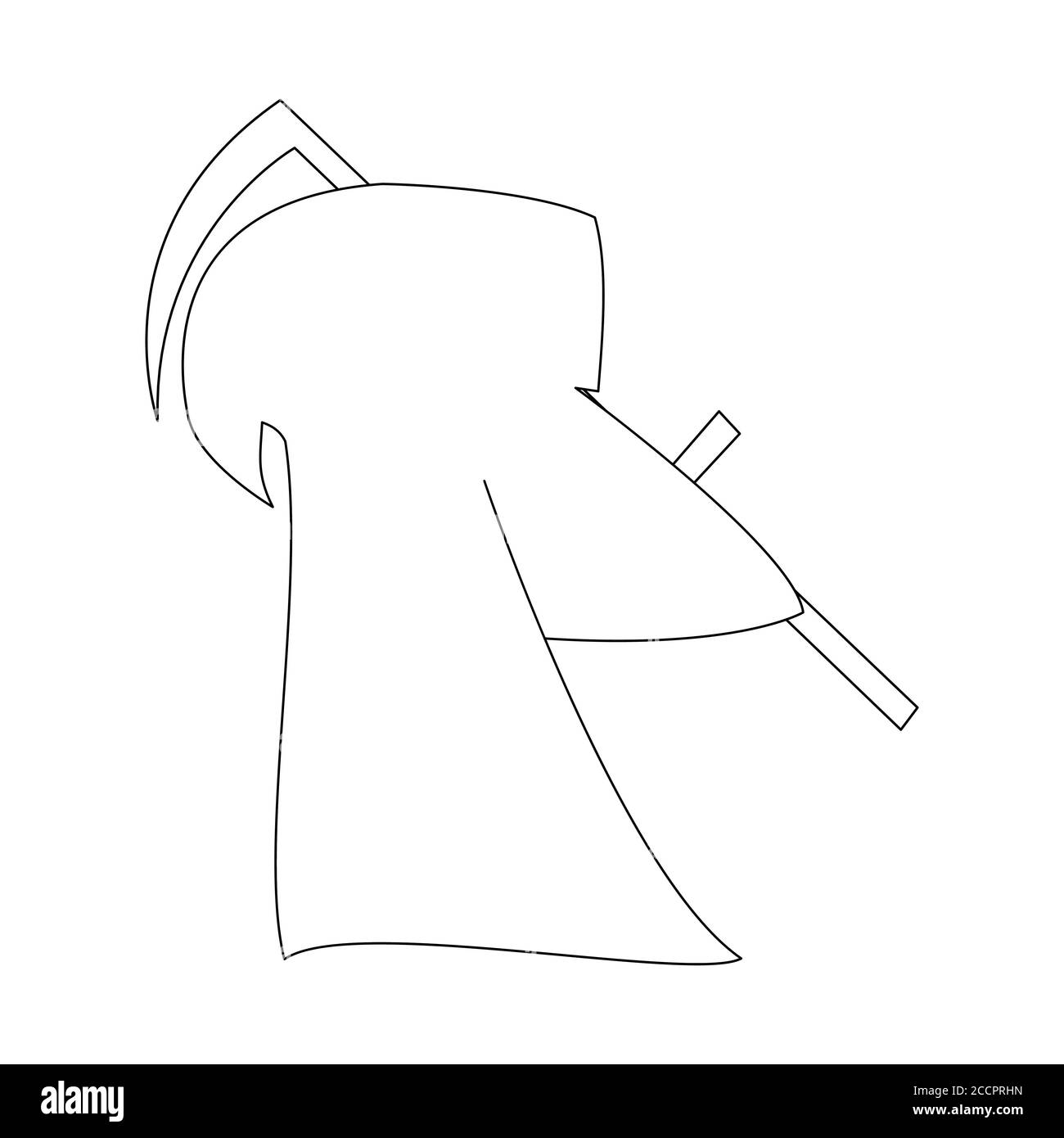 Cartoon Grim Reaper outline. Vector illustration isolated on white ...