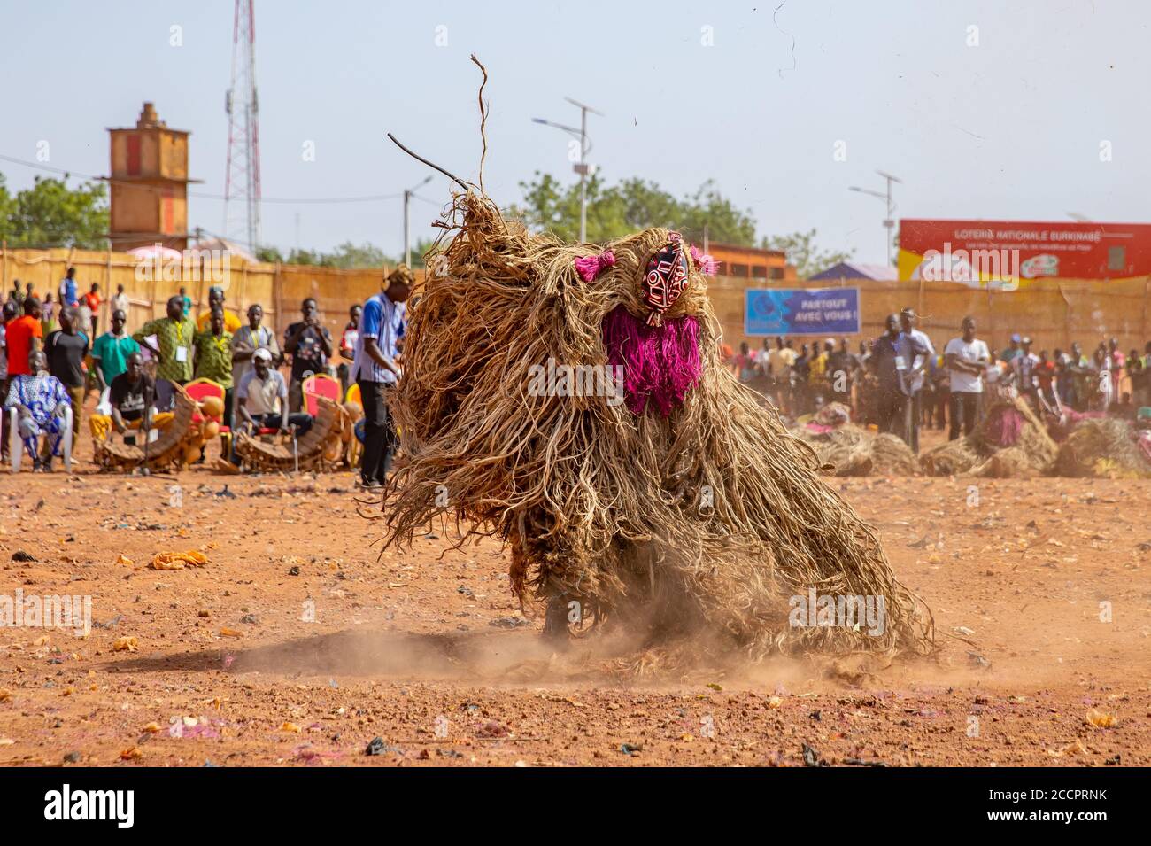Masks Dance at Festima Festival in Dedougou, Burkina Faso Stock Photo ...