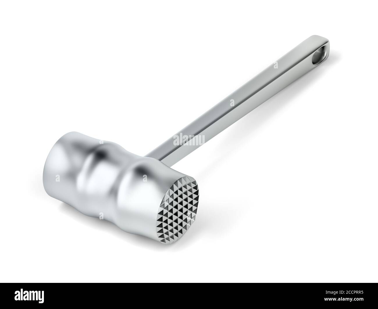 Metal meat hammer on white background Stock Photo - Alamy