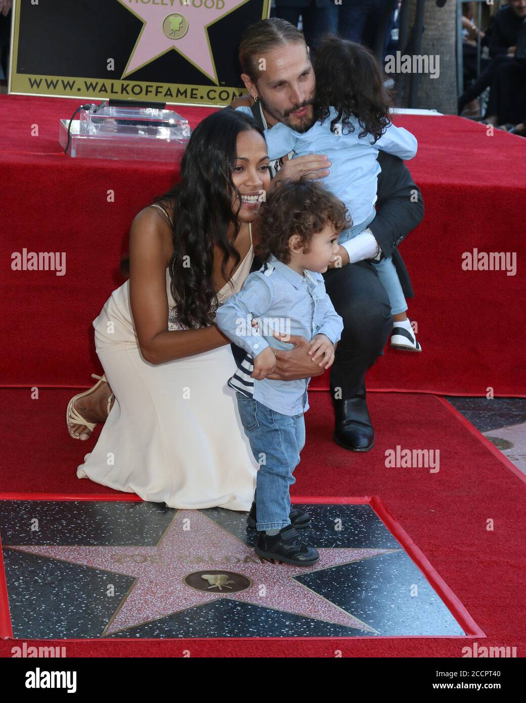 LOS ANGELES - MAY 3: Zoe Saldana, Marco Perego, sons at the Zoe Saldana ...
