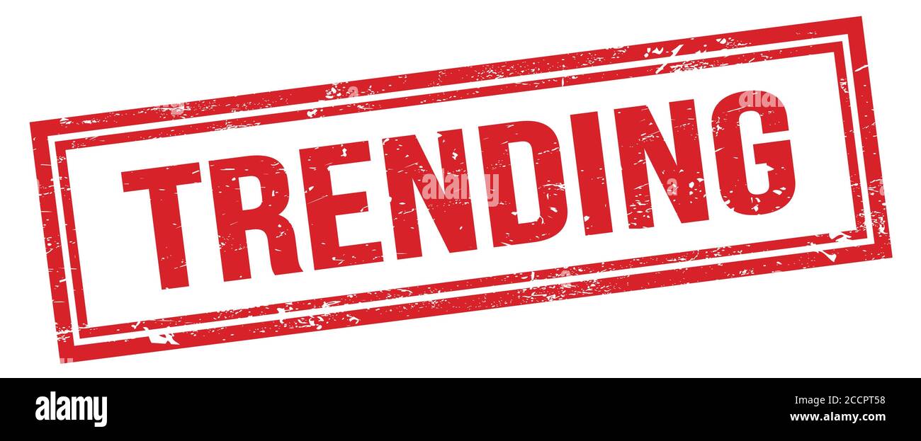 TRENDING red grungy rectangle stamp sign Stock Photo - Alamy